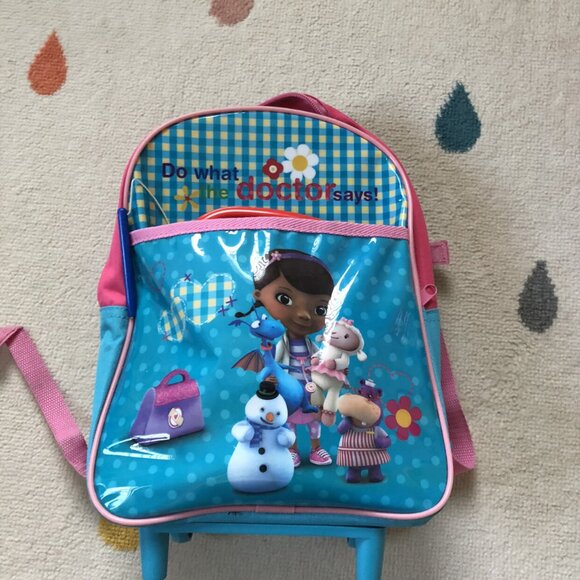 Disney | Accessories | Kids Rolling Backpack Disney Doc Mcstuffins ...